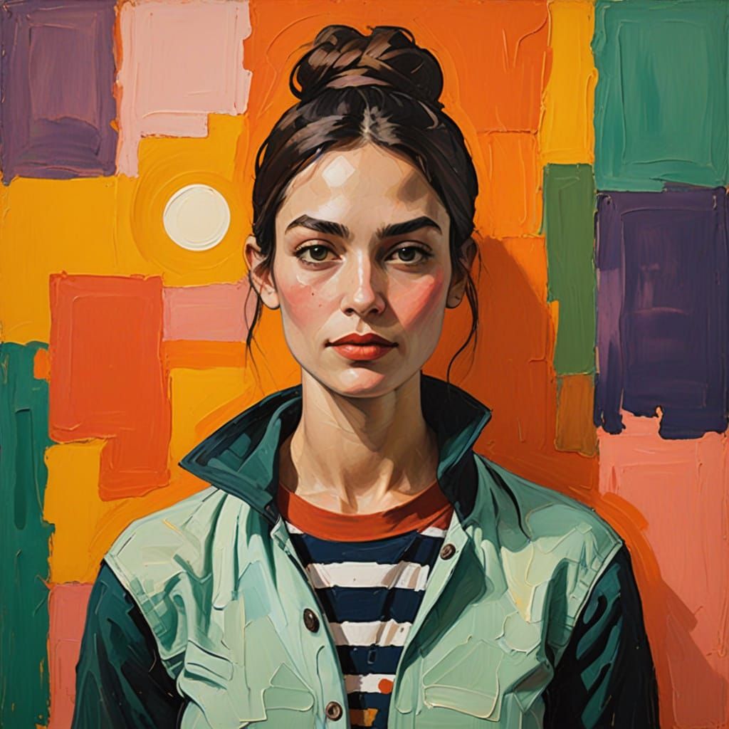 Golden Sunset Over Tranquil Lake in Neo-Impression... - AI Art