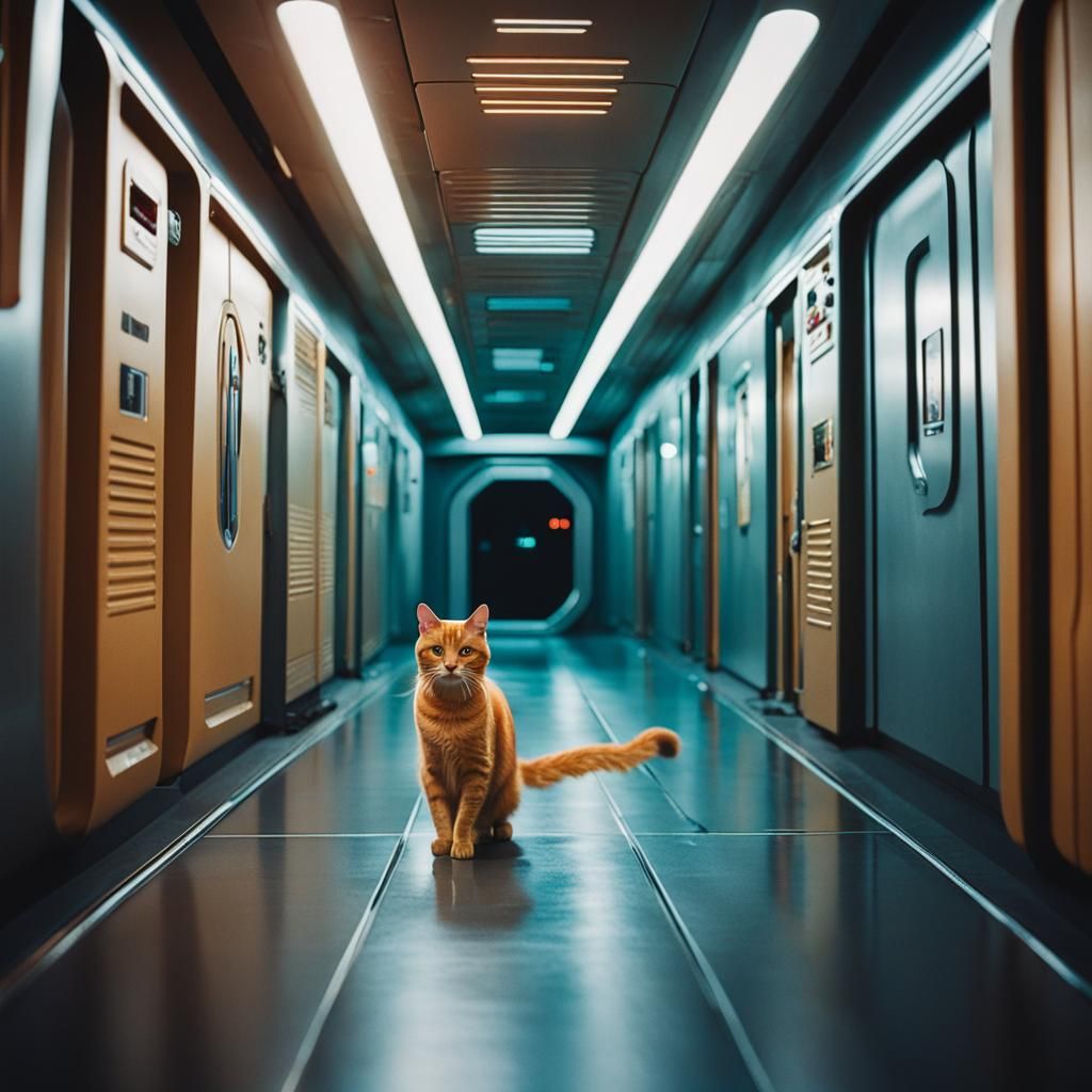 Ginger cat in a Star Trek corridor - AI Generated Artwork - NightCafe ...
