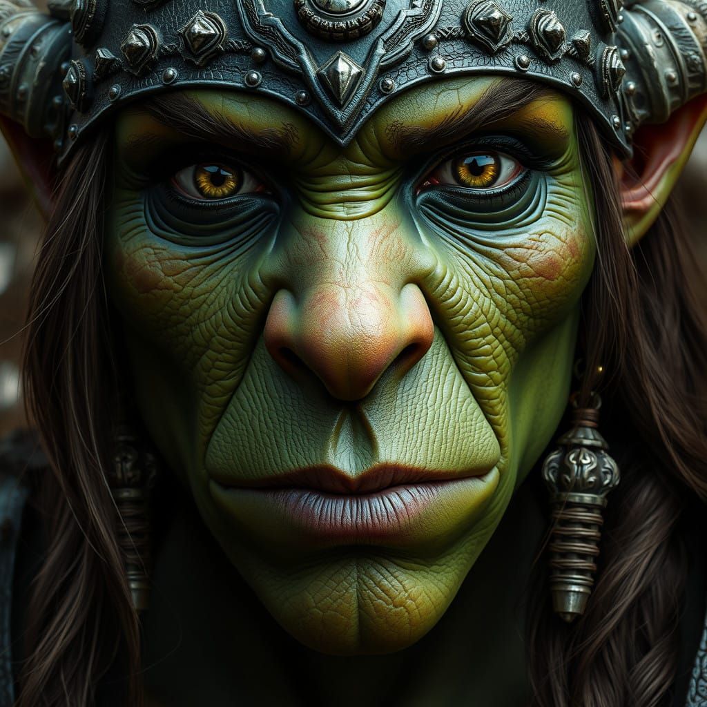 An ogress - Portrait of a Female Ogre in Realistic Style