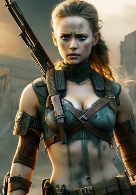 Post-Apocalyptic Warrior girl 772 - AI Generated Artwork - NightCafe Creator