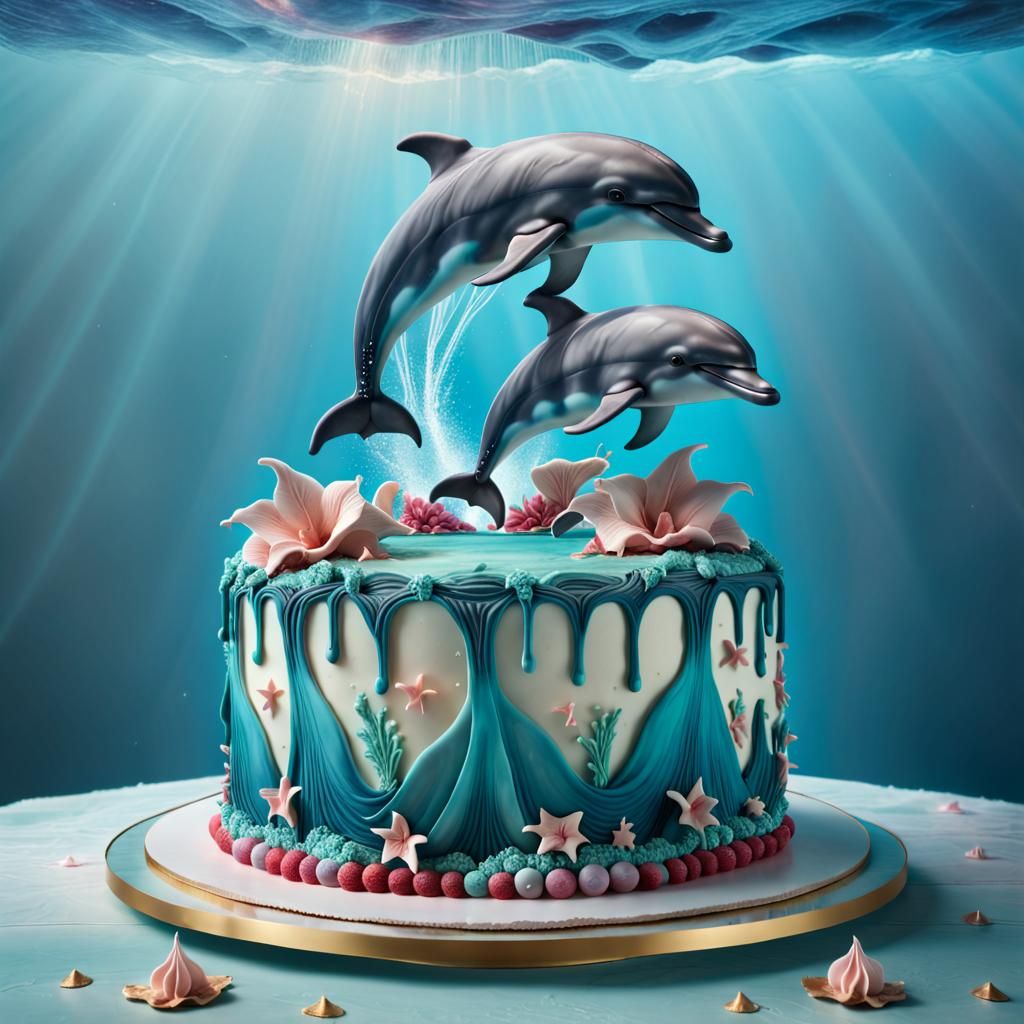 A delicious cake with 4 layers in the shape of 2 fantastical and ...