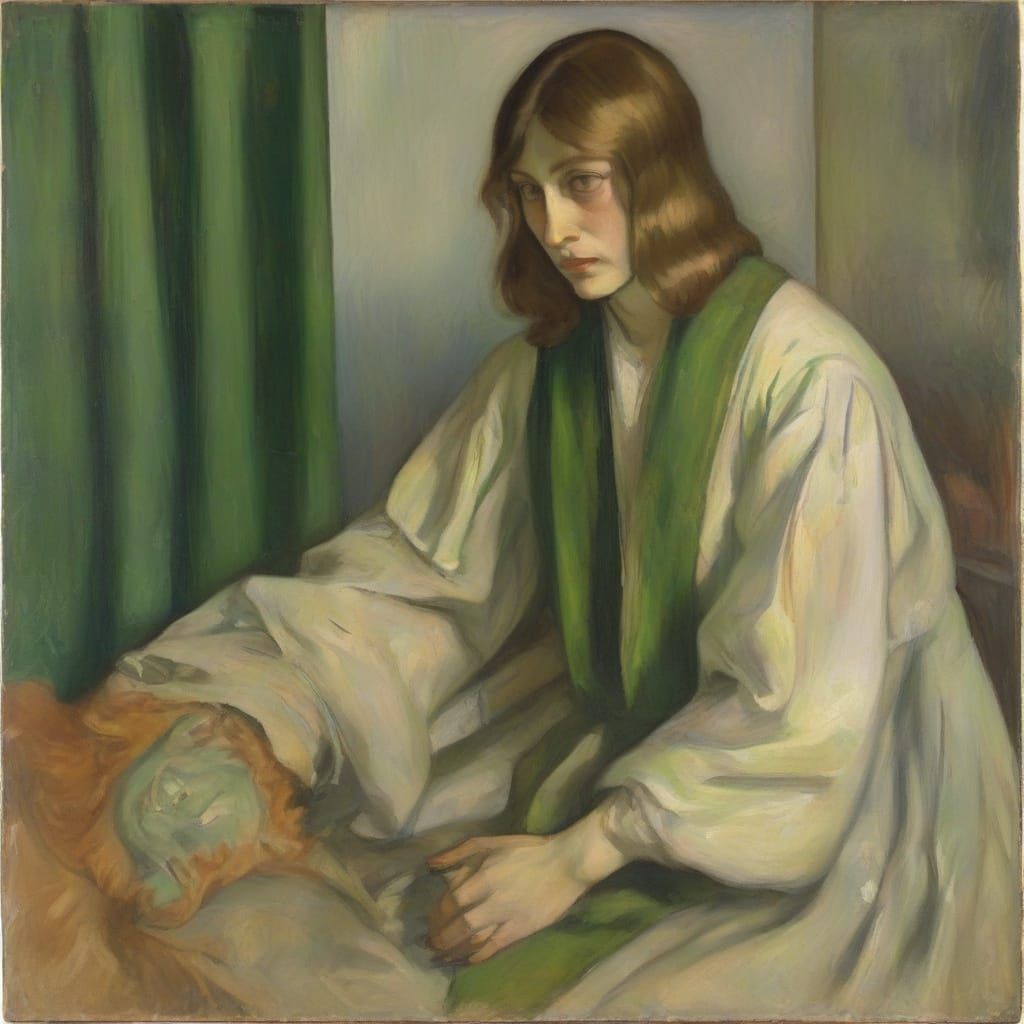 Vampire in Prayer Before Byzantine Icons - AI Art