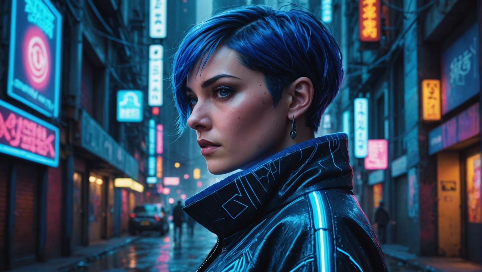 Blue cyberpunk - AI Generated Artwork - NightCafe Creator