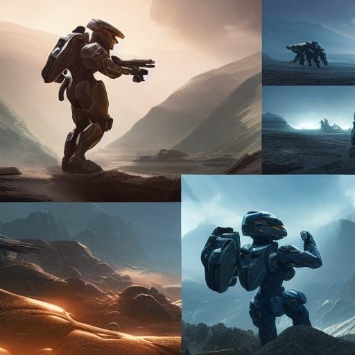 HALO INFINITE 343 concept art by Nicolas Bouvier. 9 color contrast ...