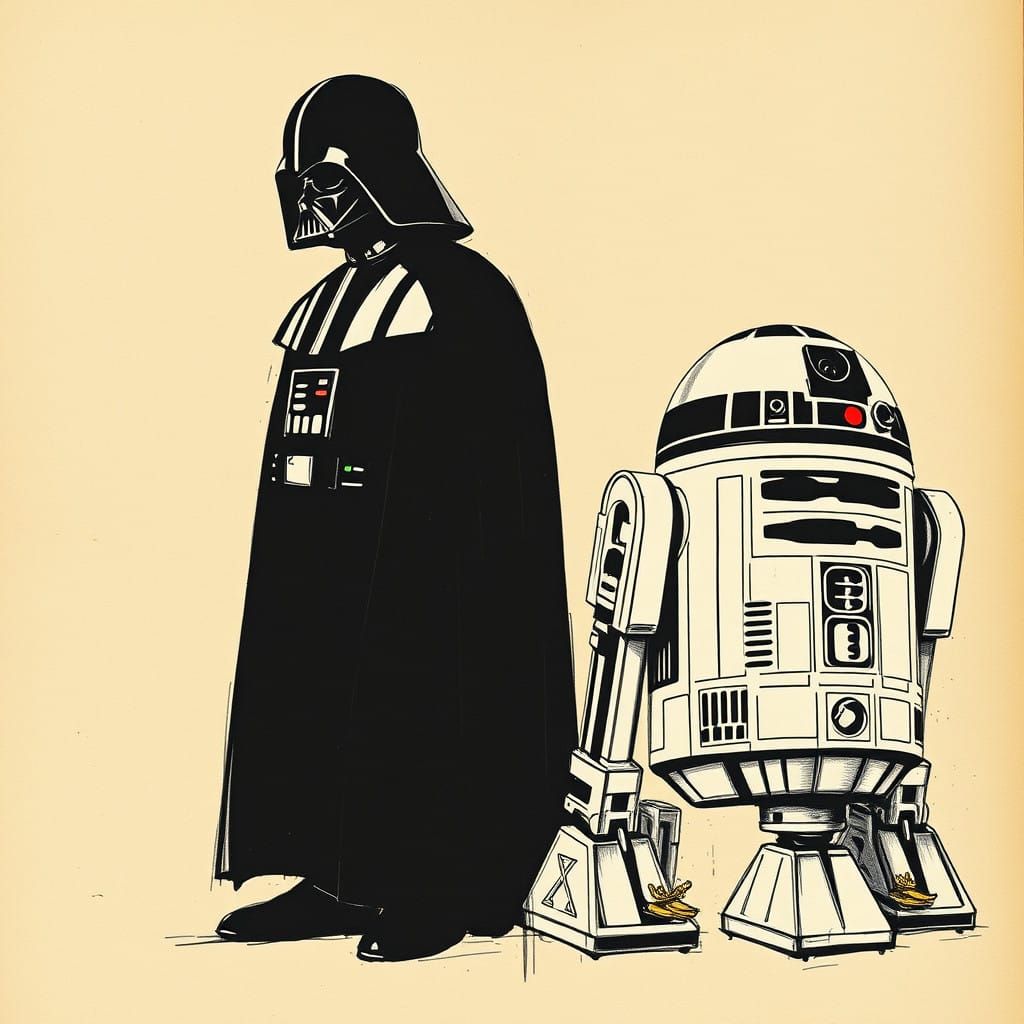 Darth Vader and R2-D2 - Old Buds - Darth Vader and R2-D2 - O...