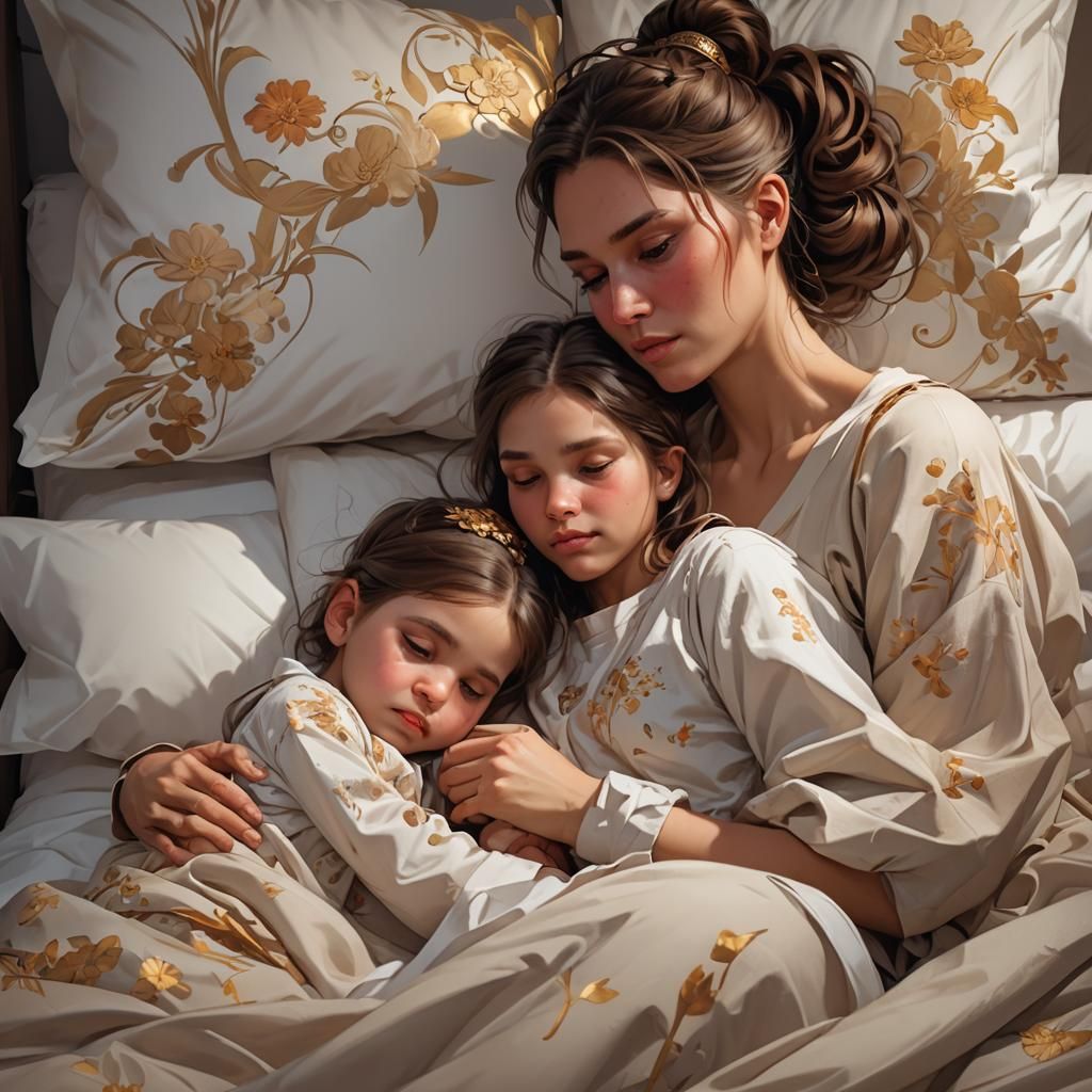 Mother and Daughters - AI Generated Artwork - NightCafe Creator