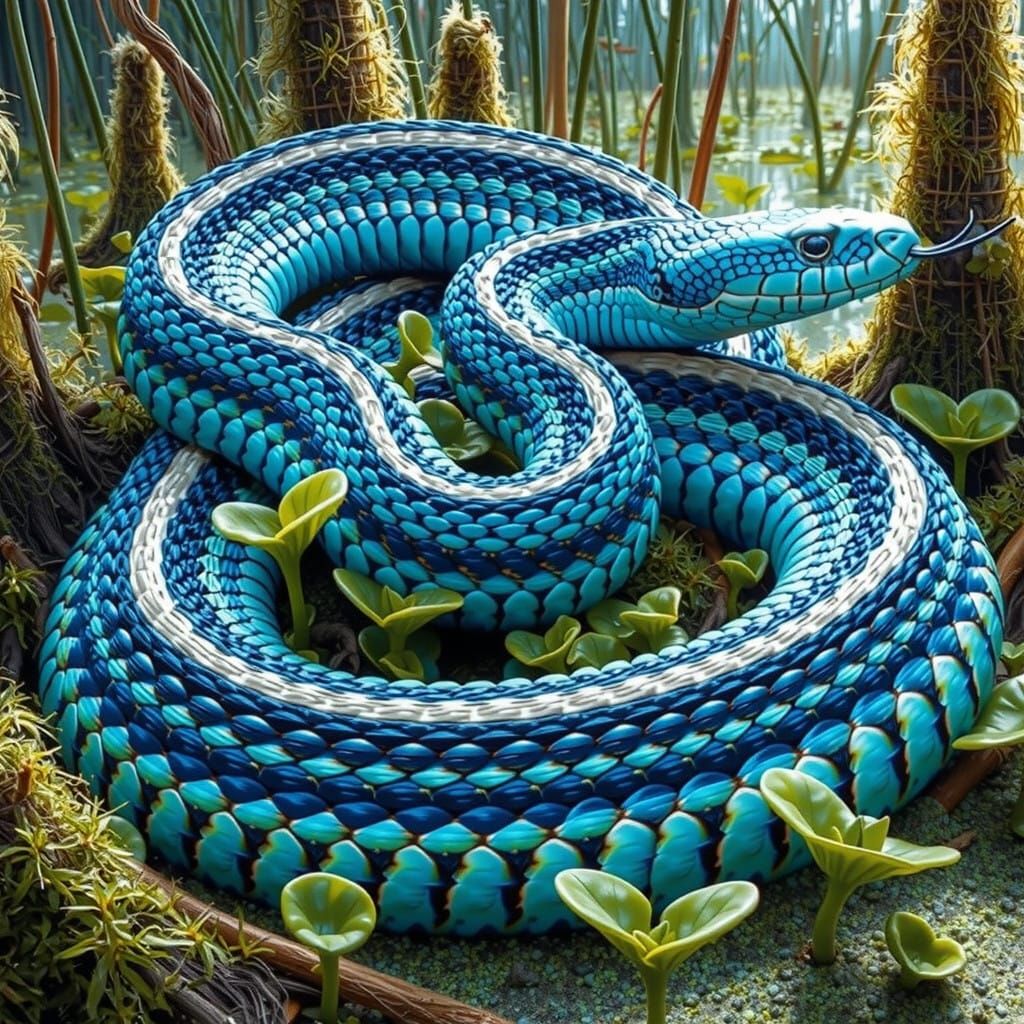 Snacky's Snake - Florida Blue Garter Snake in Intricate Lace