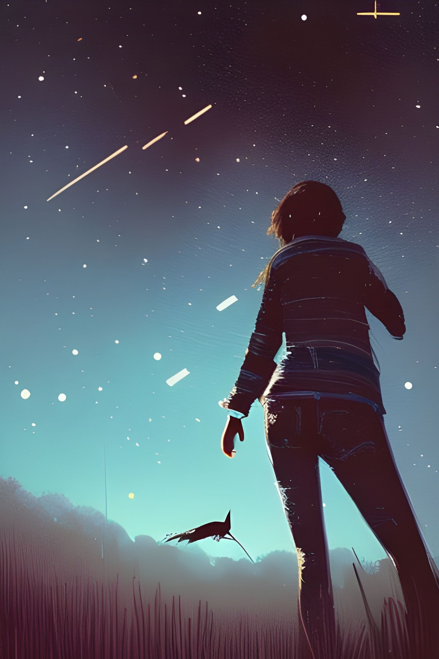 Meteor Shower - AI Generated Artwork - NightCafe Creator