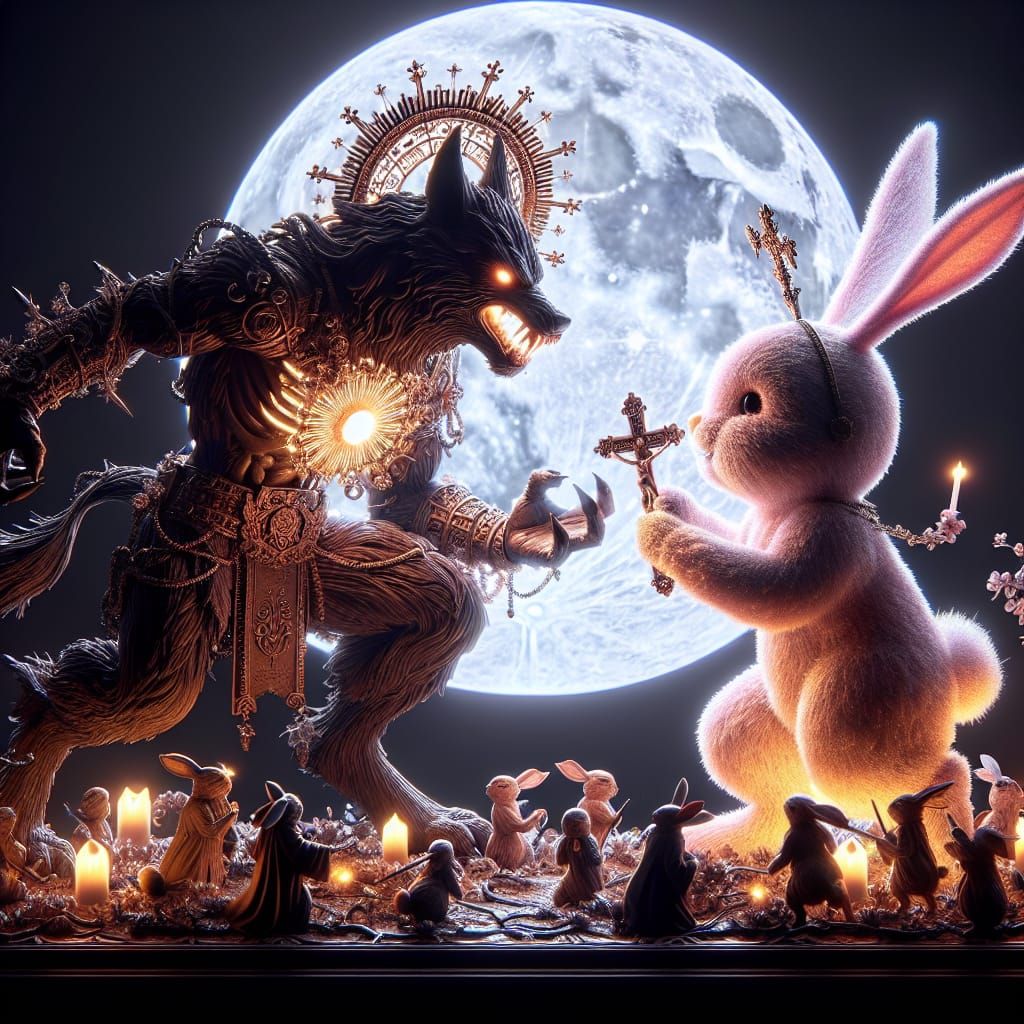 Easter Bunny be Werewolf Jesus - AI Generated Artwork - NightCafe Creator