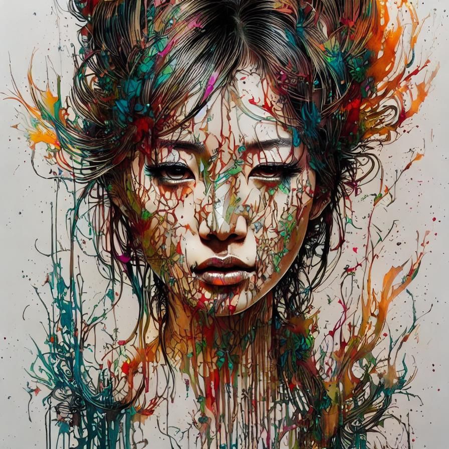 Dripping portrait - AI Generated Artwork - NightCafe Creator