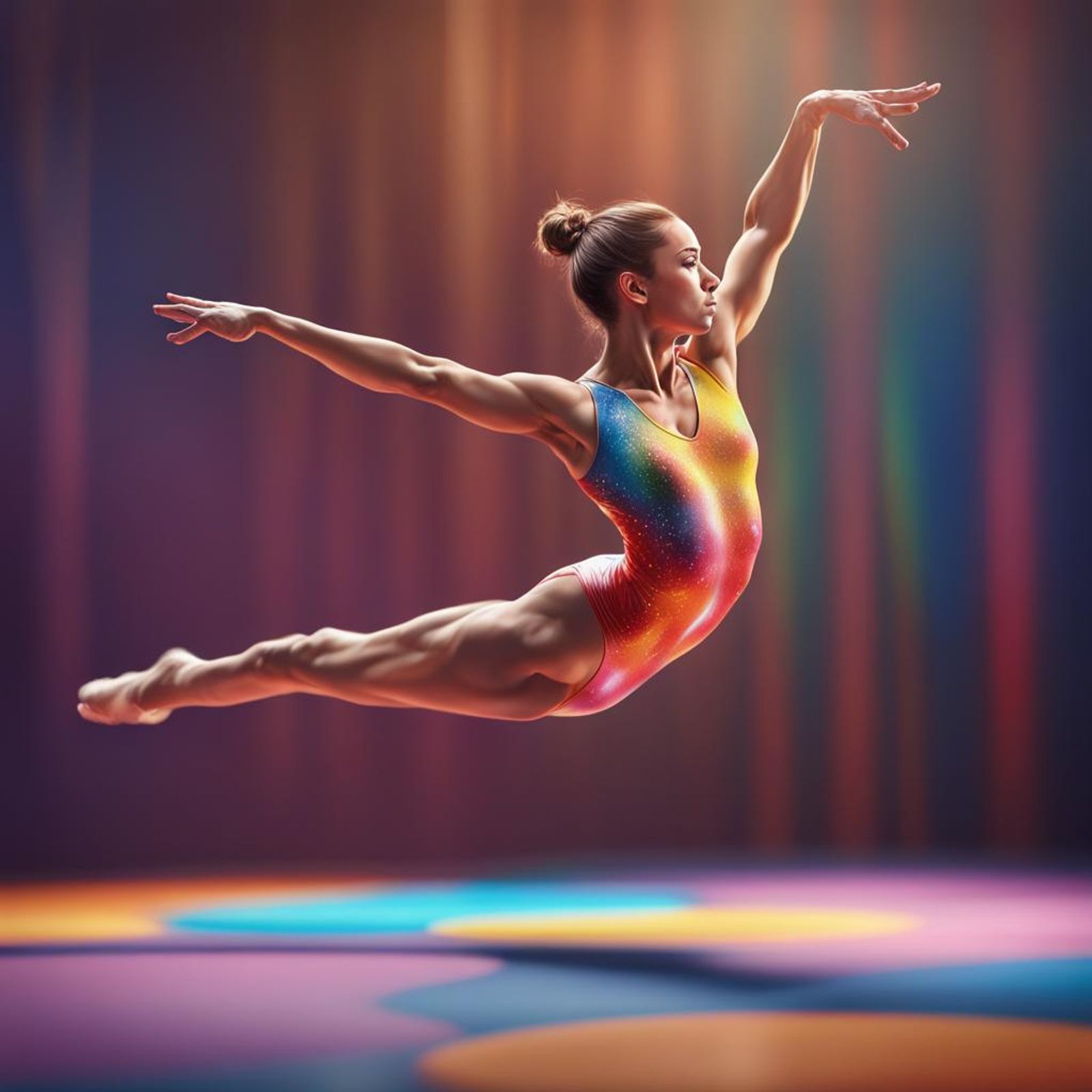 Gymnastics beam backhand spring - AI Generated Artwork - NightCafe Creator