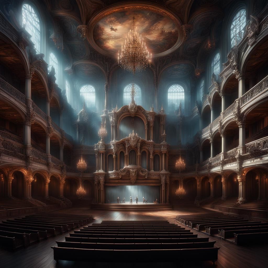 fantasy ghostly concert hall - AI Generated Artwork - NightCafe Creator