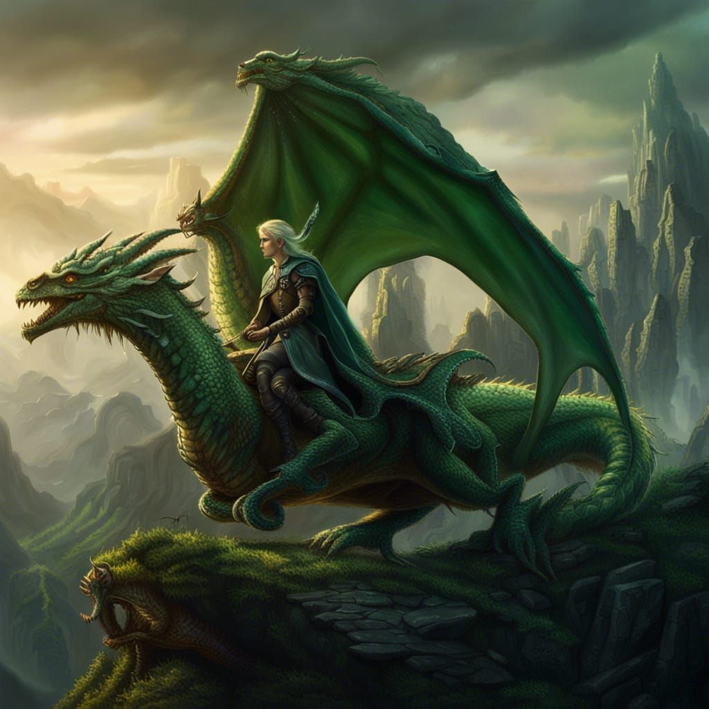 Elf riding a dragon - AI Generated Artwork - NightCafe Creator