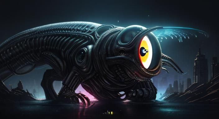Alien observer - AI Generated Artwork - NightCafe Creator