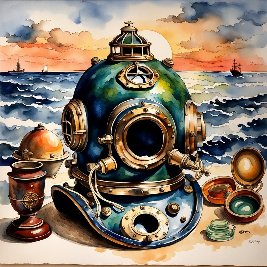 Divers Helmet - AI Generated Artwork - NightCafe Creator