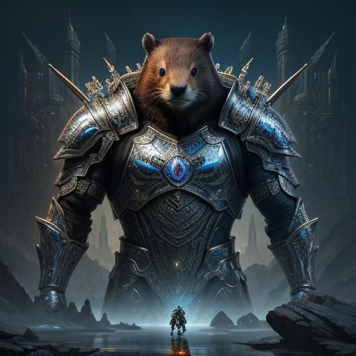 beaver in shiny armor - AI Generated Artwork - NightCafe Creator