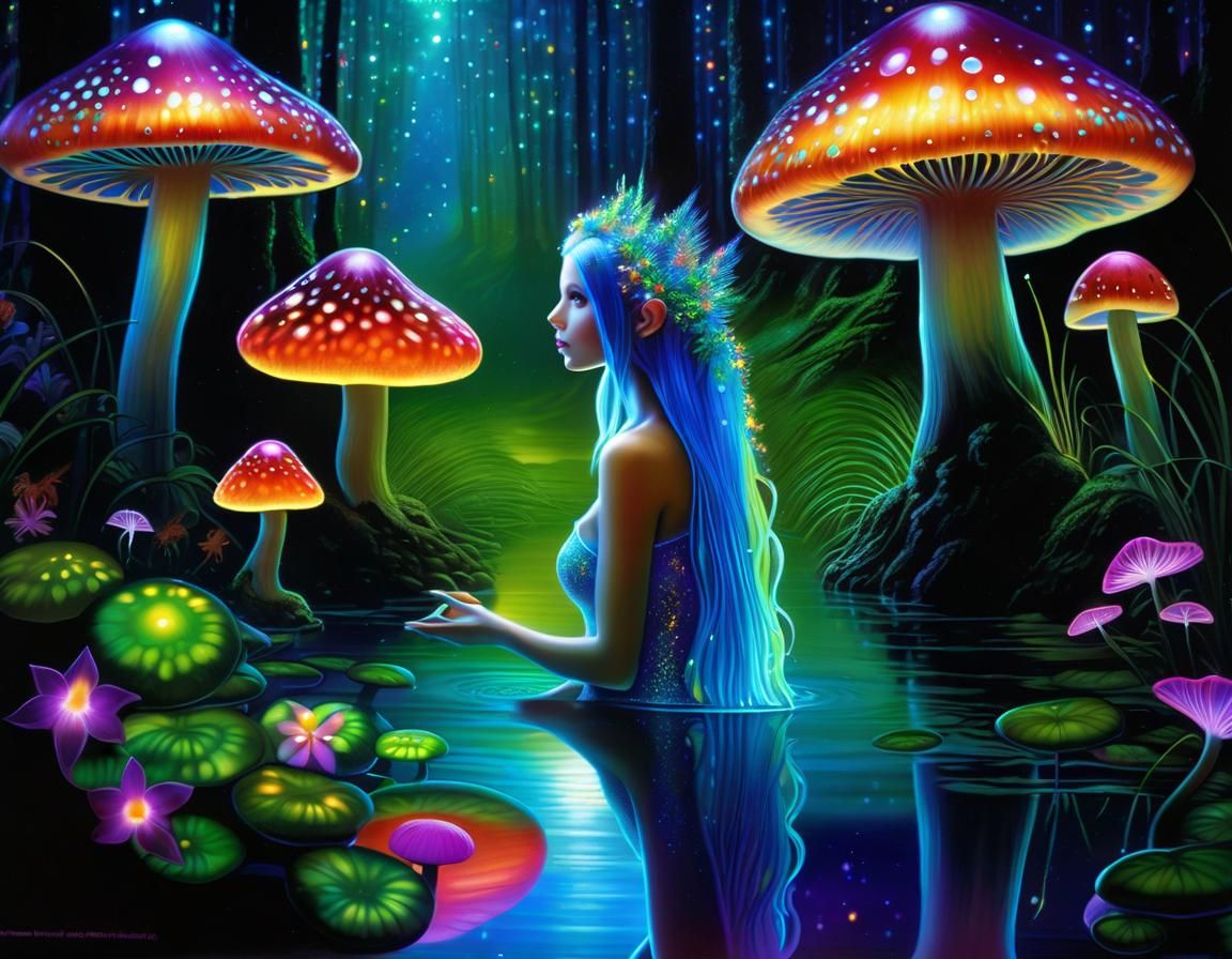 (Full body head to toe painting 1.8) of a (Stunningly beautiful ethereal translucent water ...