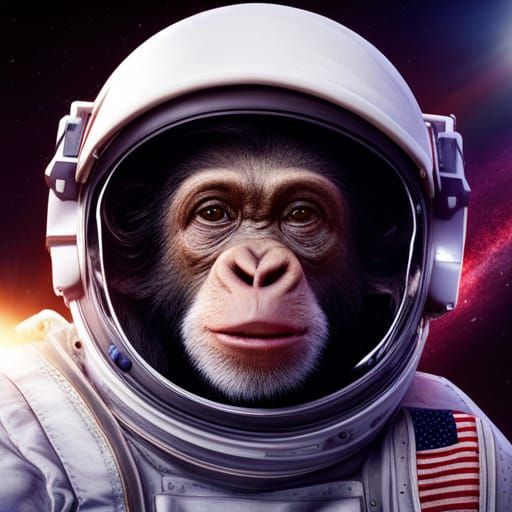 chimpanzee in astronaut suit (A) - AI Generated Artwork - NightCafe Creator