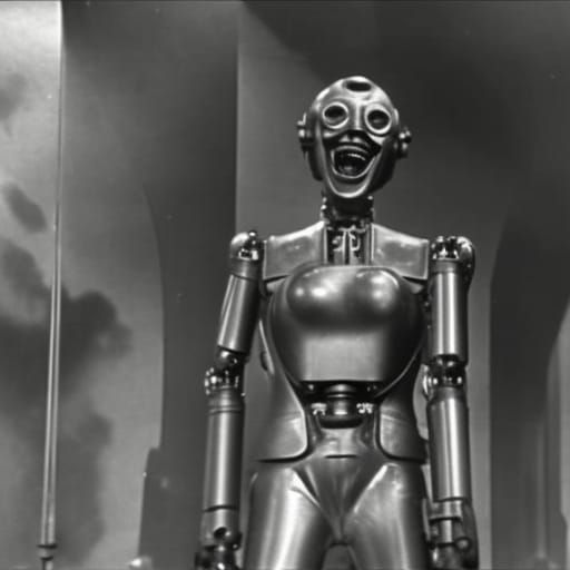 In Fritz Lang's Metropolis, Rotwang, the mad scientist, laughs ...