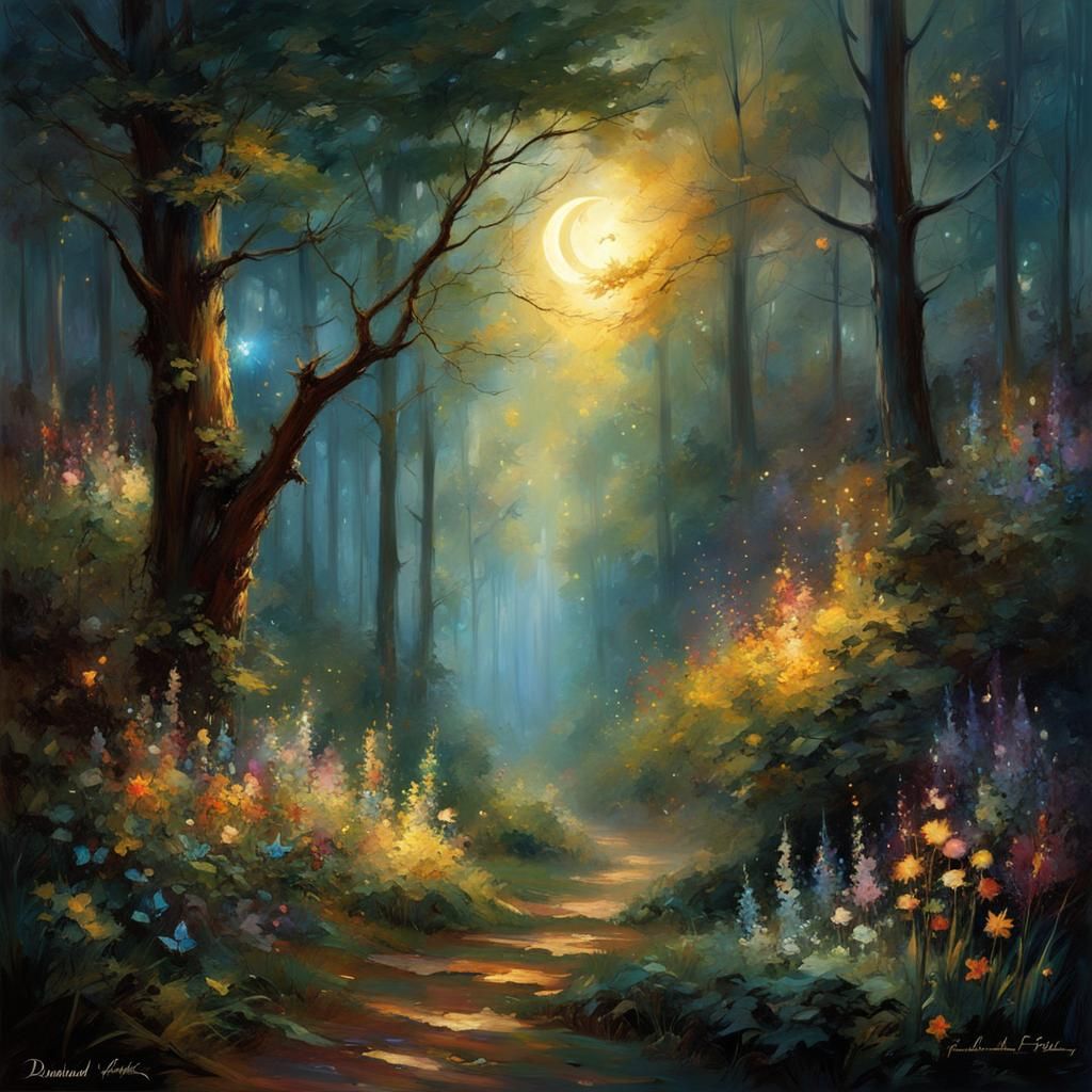 Moonlight Trail - AI Generated Artwork - NightCafe Creator