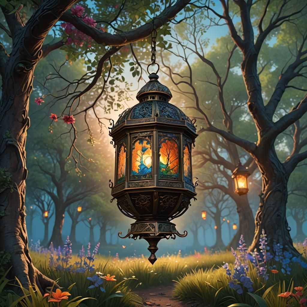 Forest lantern - AI Generated Artwork - NightCafe Creator