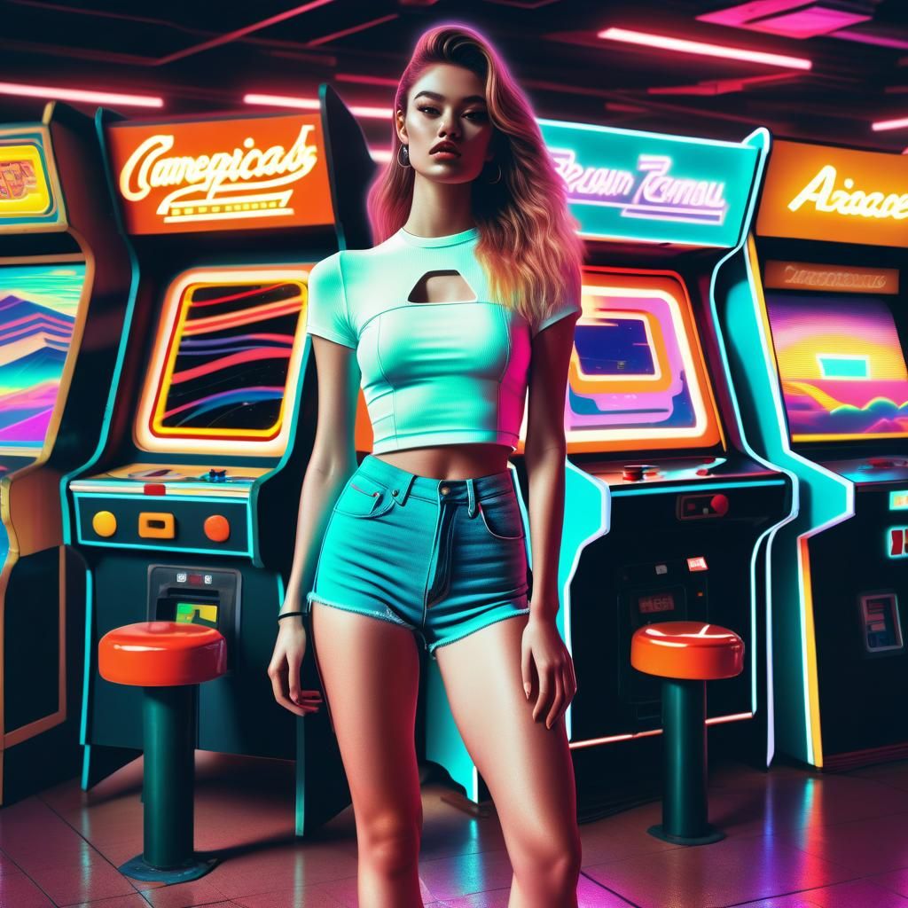 Vaporwave arcade - AI Generated Artwork - NightCafe Creator
