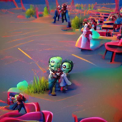 zombies on a date at the drive-in : r/nightcafe
