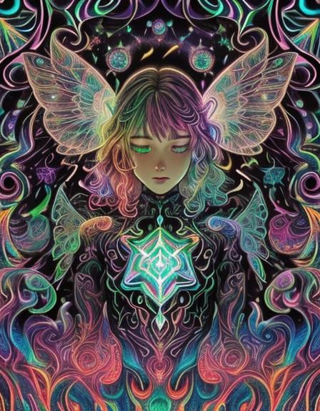 (Hyper detailed anime art of a mystical angel inspired creature in ...