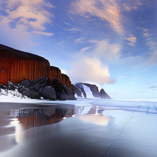 cold beach - AI Generated Artwork - NightCafe Creator