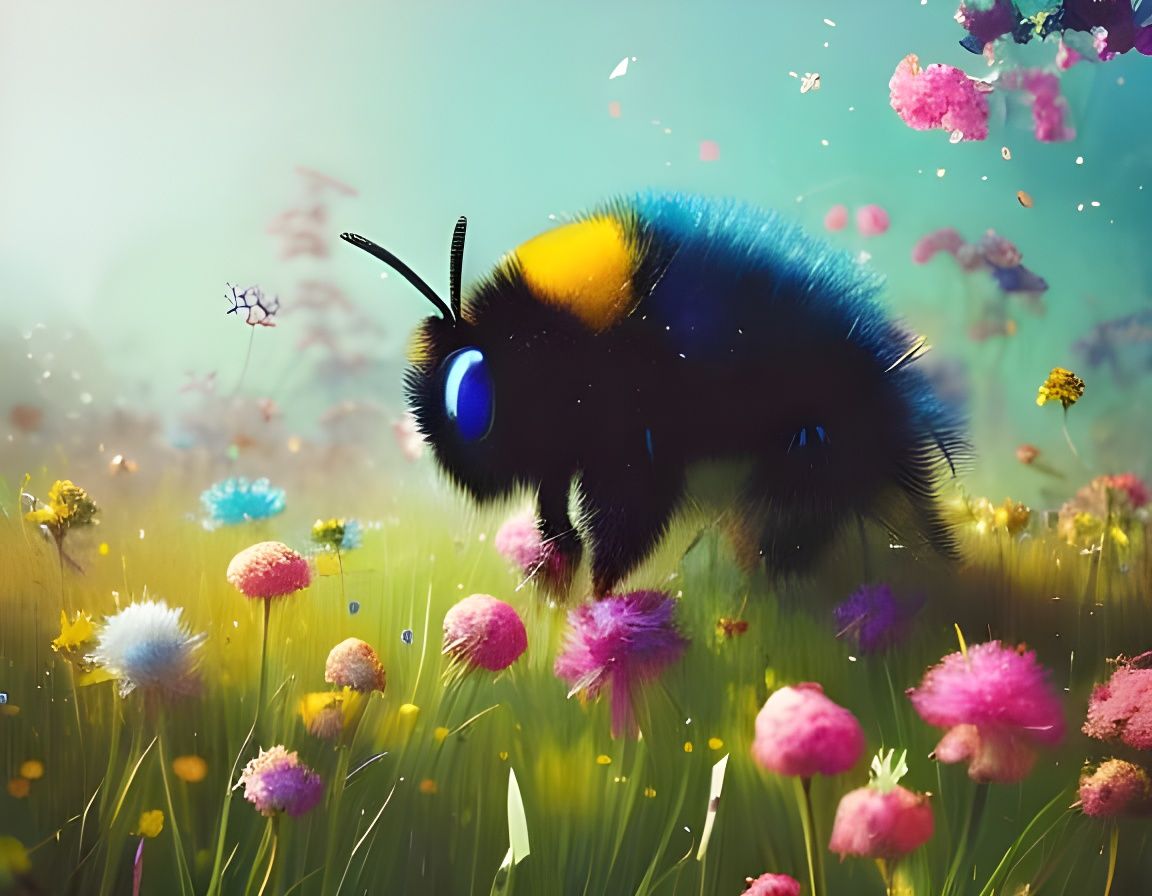 Fluffy Bee - AI Generated Artwork - NightCafe Creator