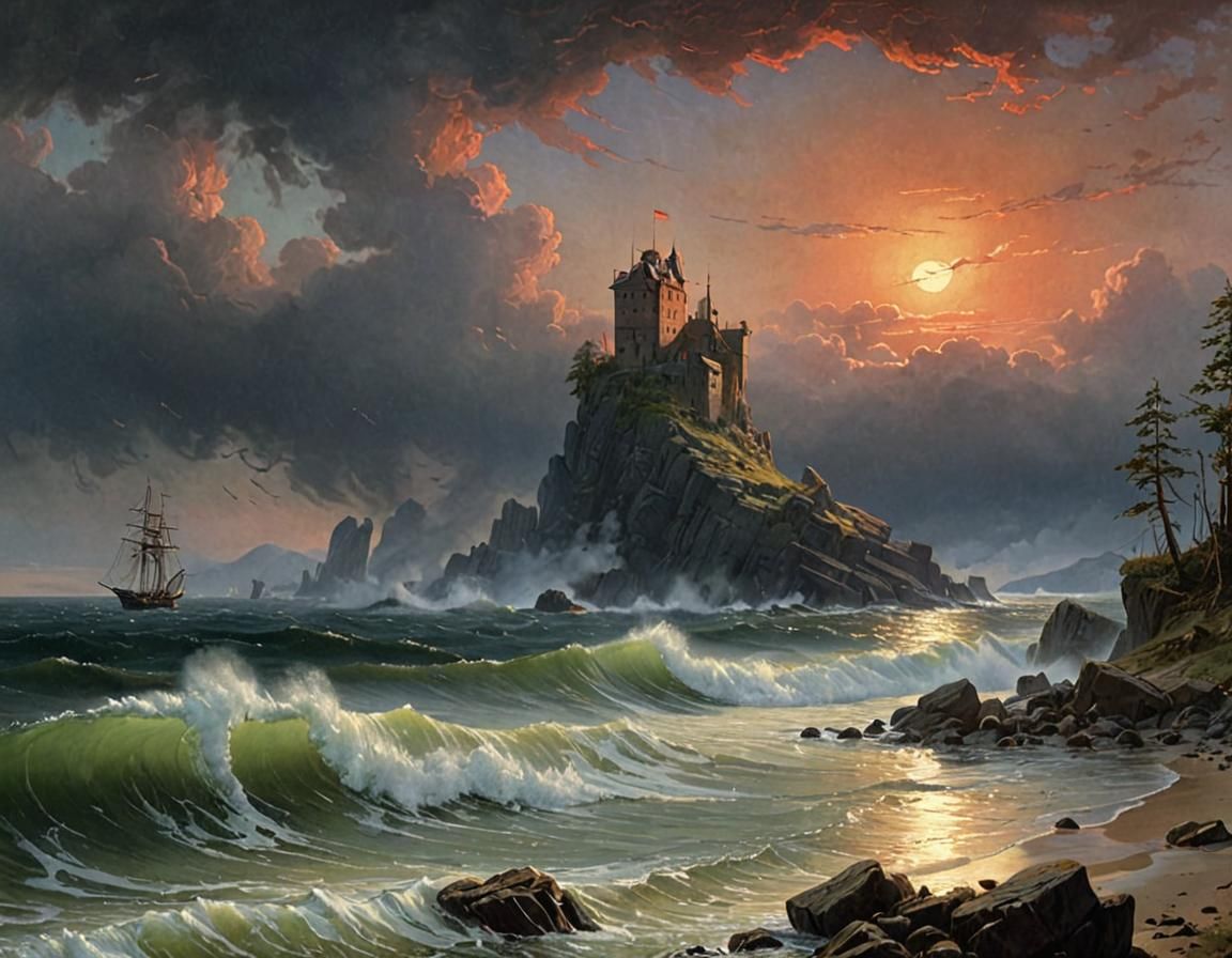 Rocky Point Manor - AI Generated Artwork - NightCafe Creator