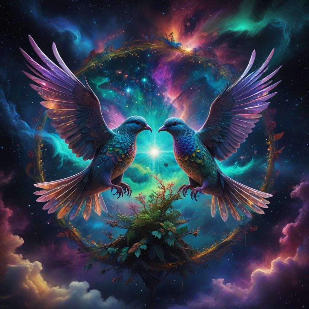 twin doves - Twin Doves in Cosmic Dance