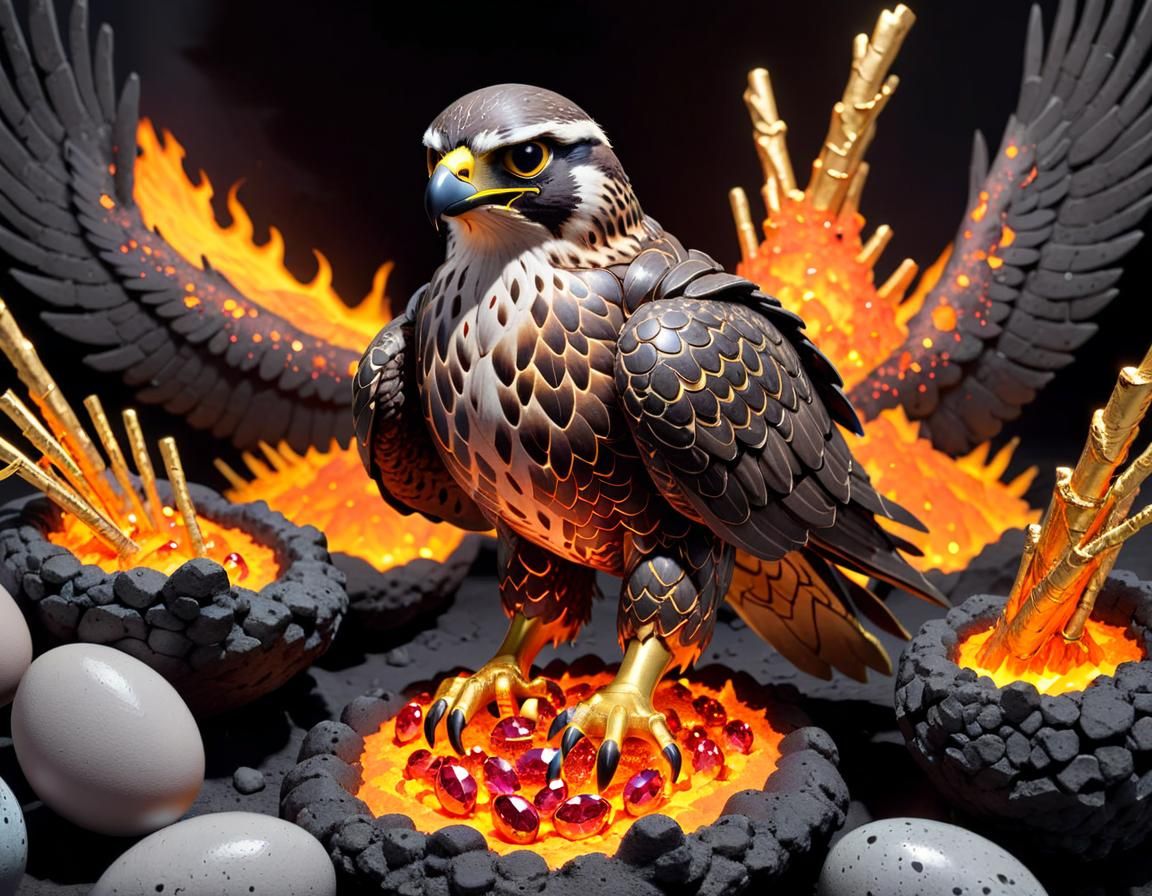 Nest of the Fire Falcon - AI Generated Artwork - NightCafe Creator