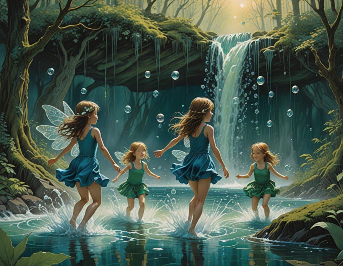 whimsical, hyper-realistic, cute, sweet, adorable fairy children ...