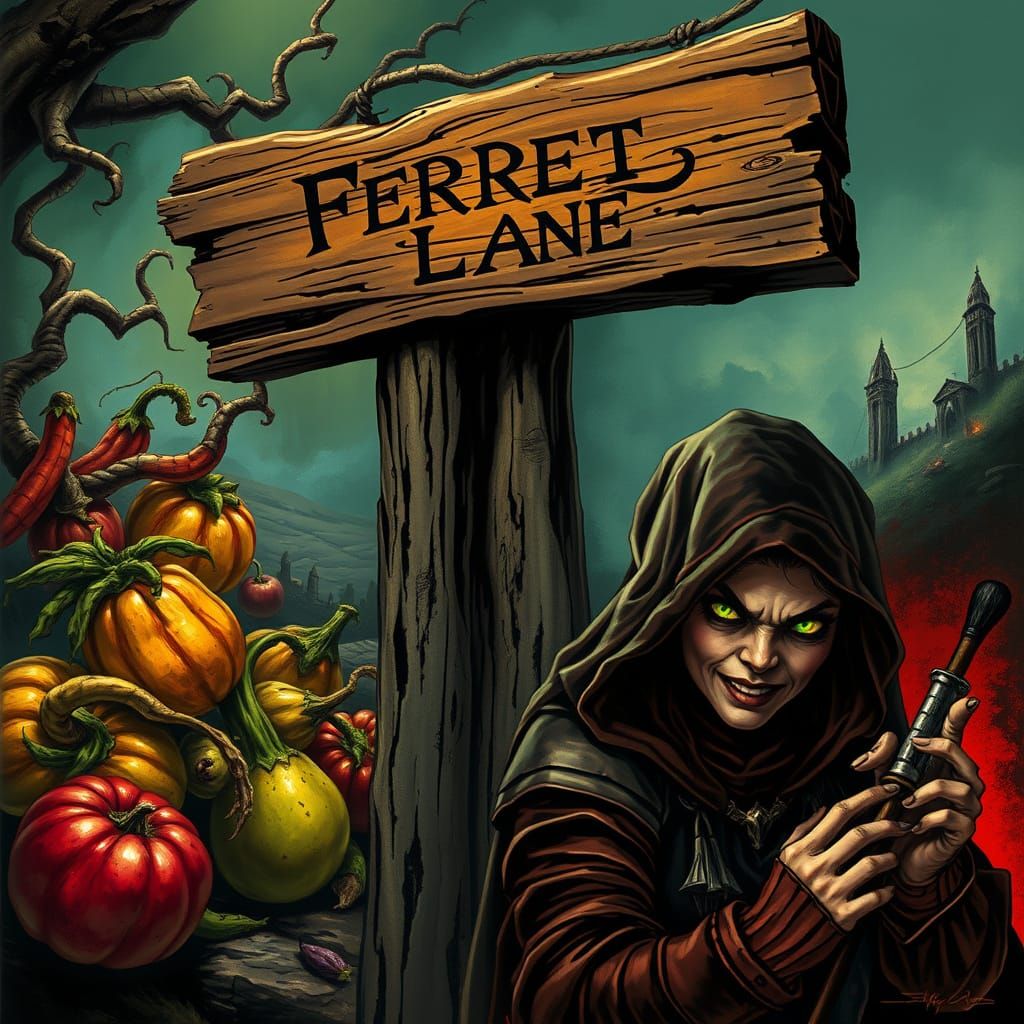 Distorted Fruits and Vegetables in a Dark, Eerie A... - AI Art