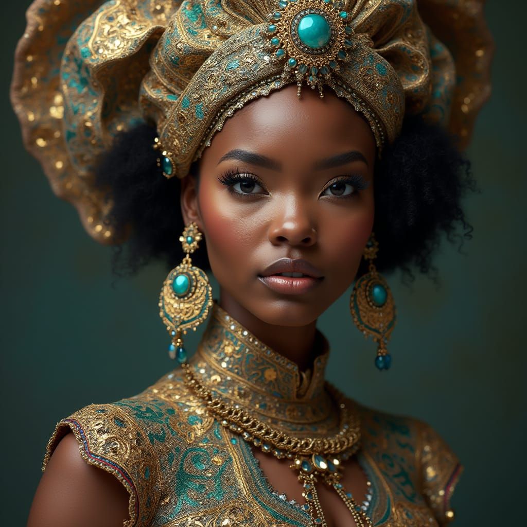 Elegant Futuristic Goddess in Exquisite, High-Fash... - AI Art