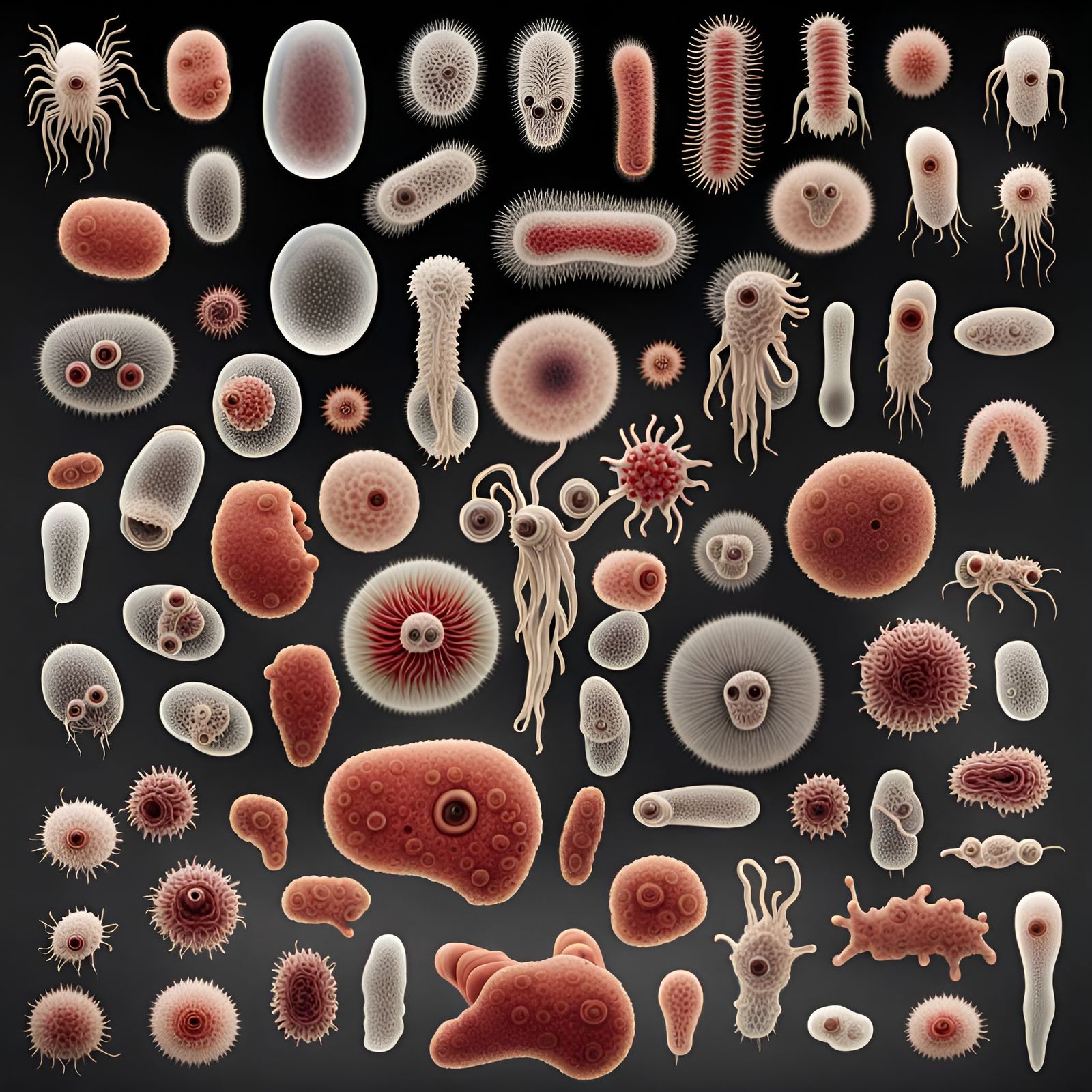 (big) the mysterious grotesque world of horrifying microorganisms - AI ...