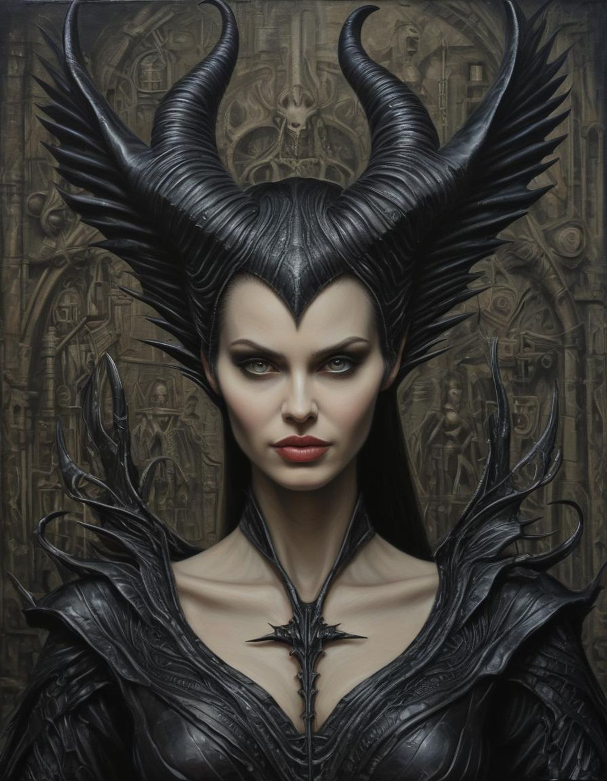 Maleficent by H.R. Giger - AI Generated Artwork - NightCafe Creator