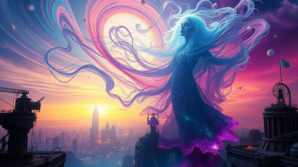 Spectral Shapeshifter in the Aether Zdzisław Beksiński color gradient ...