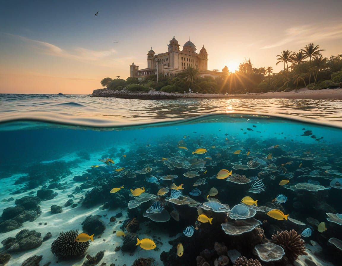 Above and below - Atlantis Cityscape in Majestic Art Deco St...