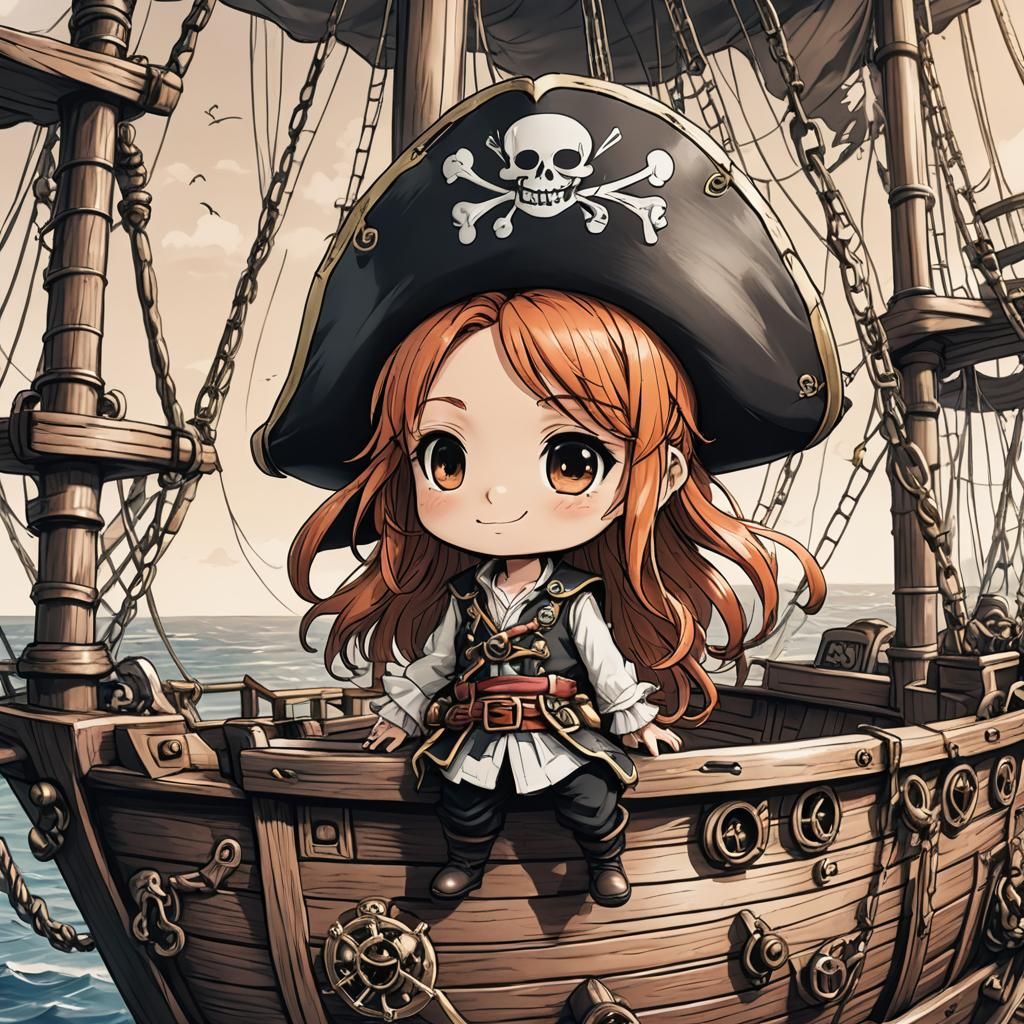 Chibi carot on a pirate ship - AI Generated Artwork - NightCafe Creator