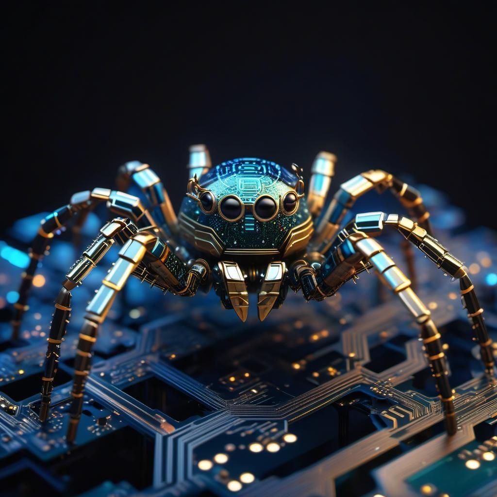 cyborg data spider - AI Generated Artwork - NightCafe Creator