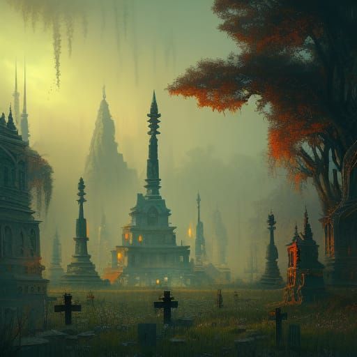 Graveyard - AI Generated Artwork - NightCafe Creator