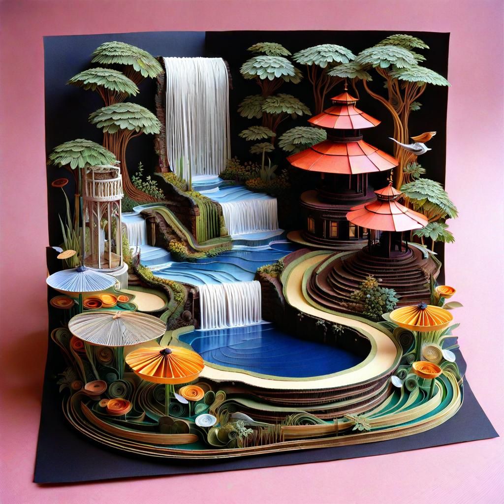 3D Model Paper Resort - AI Generated Artwork - NightCafe Creator