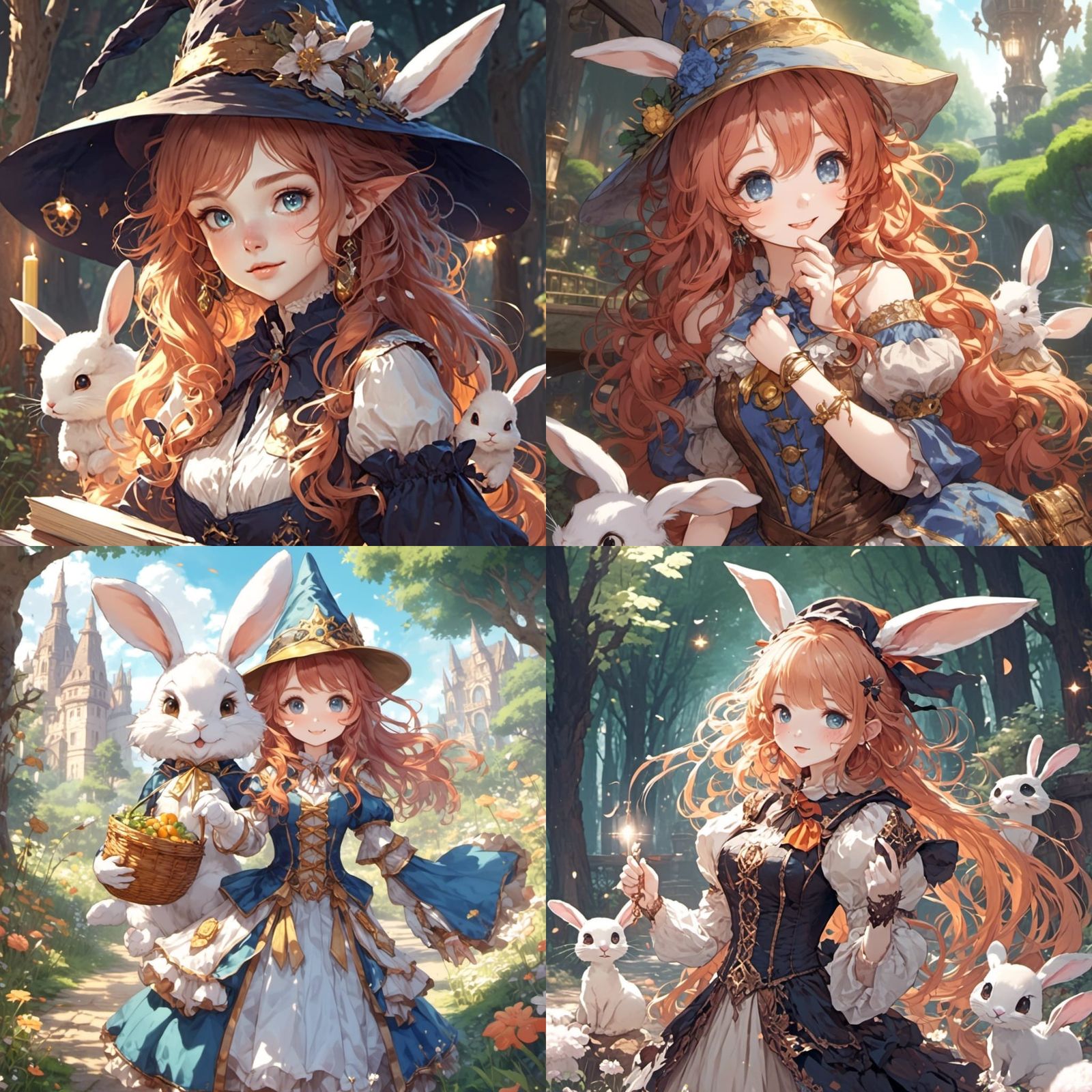 Amber hair, wizard, rabbit girl - AI Generated Artwork - NightCafe Creator