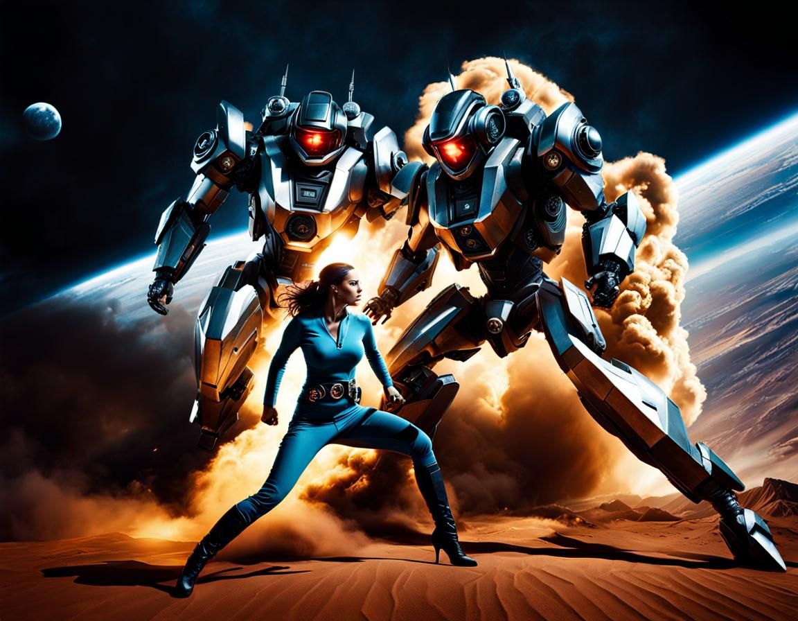 Escape from the robots planet - AI Generated Artwork - NightCafe Creator