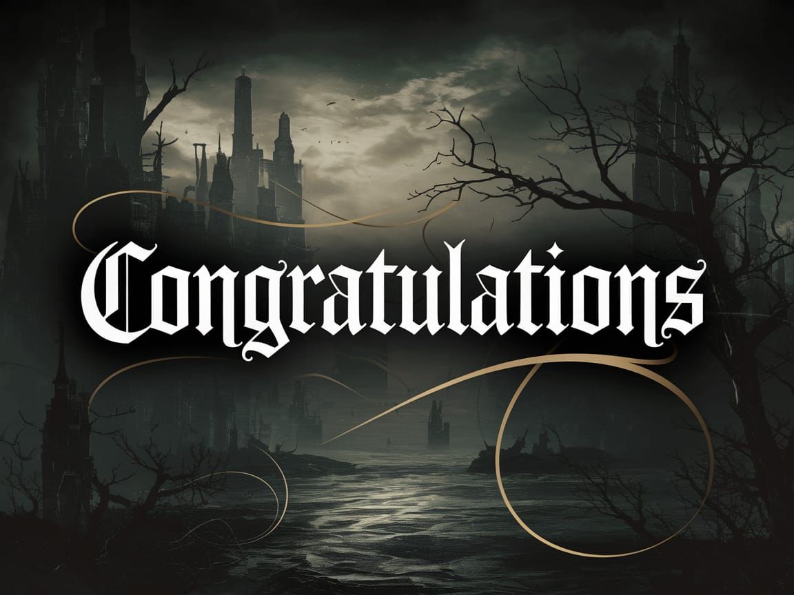 Congrats - Congratulations in Dark Gothic Style