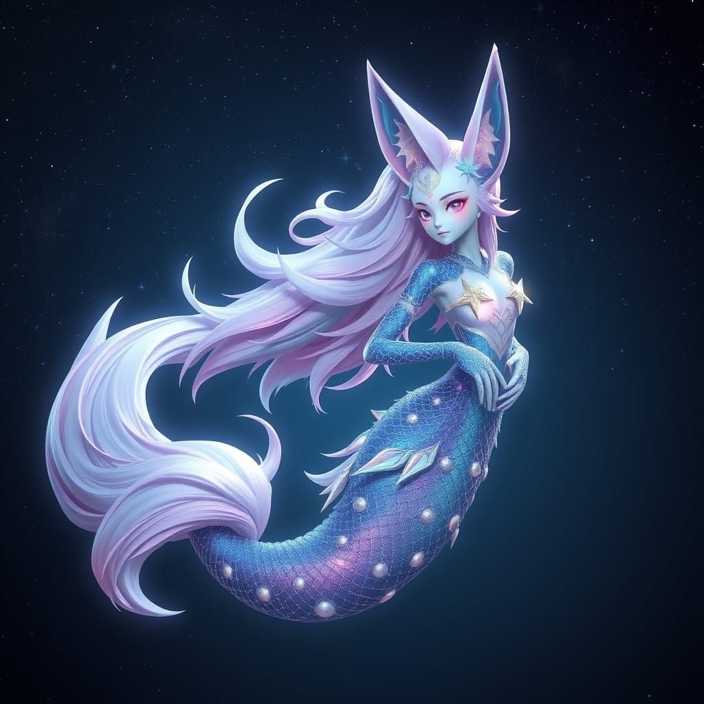 a stary fox mermaid hybrid - Ethereal Stary Fox Mermaid in ...