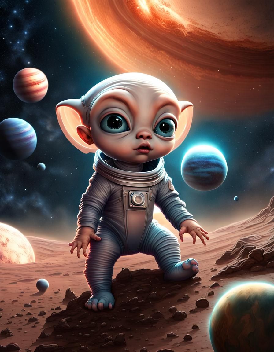 Quantumly Shiny Alien Babies - AI Generated Artwork - NightCafe Creator