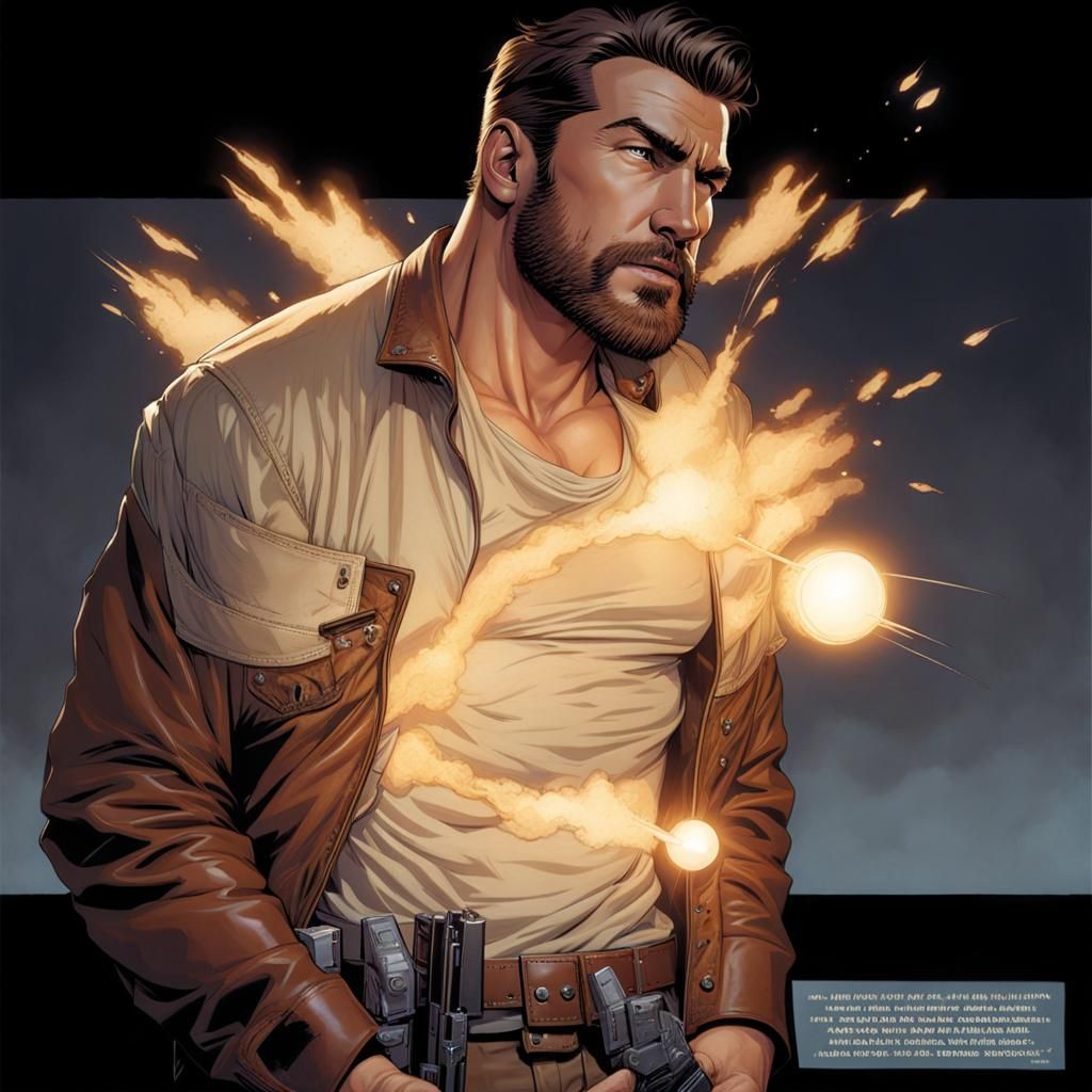 "bullets bouncing off Indestructible Skin, tall and broad-shouldered ...